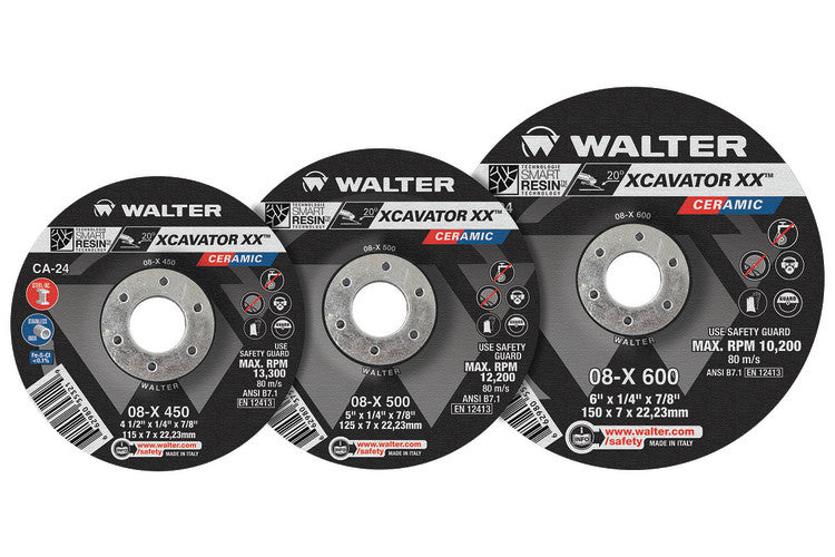 Walter XCAVATOR XX™ Grinding Discs 7/8" Arbor — Weldready