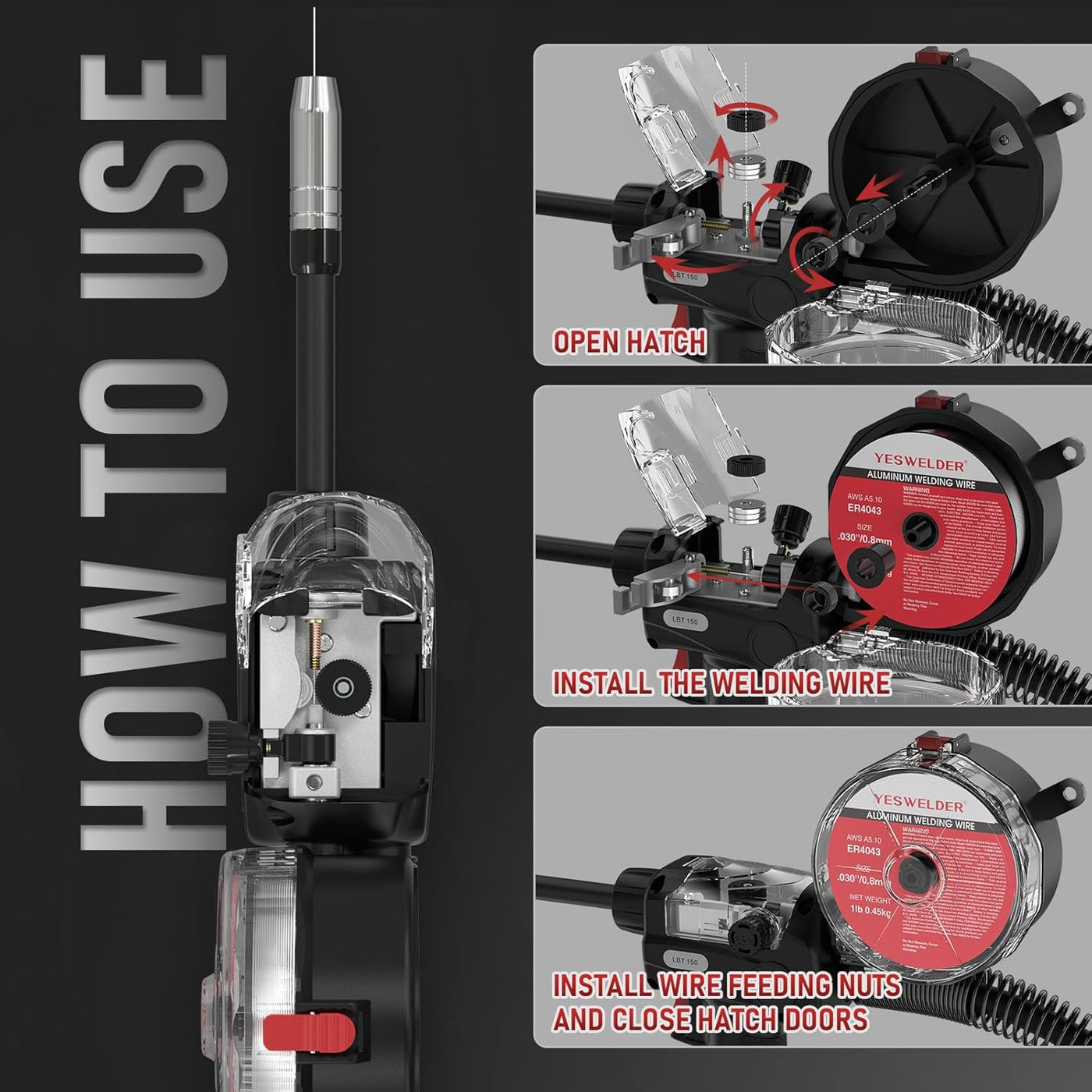 YesWelder LBT-150 Spool Gun for Aluminum MIG — Weldready