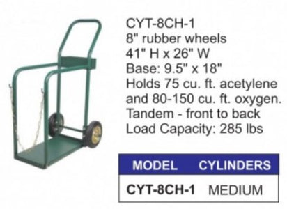 Medium Tandem Front to Rear Oxy Acetylene Cylinder Cart — Weldready